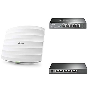 TP-Link Entry-Level Omada SDN Bundle - Including VPN Router ER605, Access Point EAP225 V3 and PoE Switch TL-SG2008P, Cloud Access & Omada App, Limited