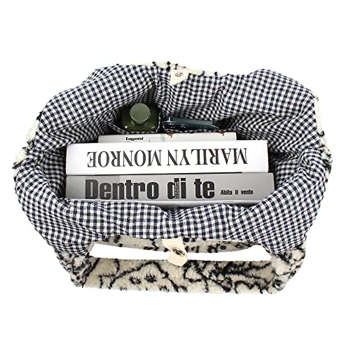 ZLM BAG US Plush Shoulder Handbag Retro Ethnic Style fluffy Tote Handbag Large faux Lamb Wool Shopping Bag