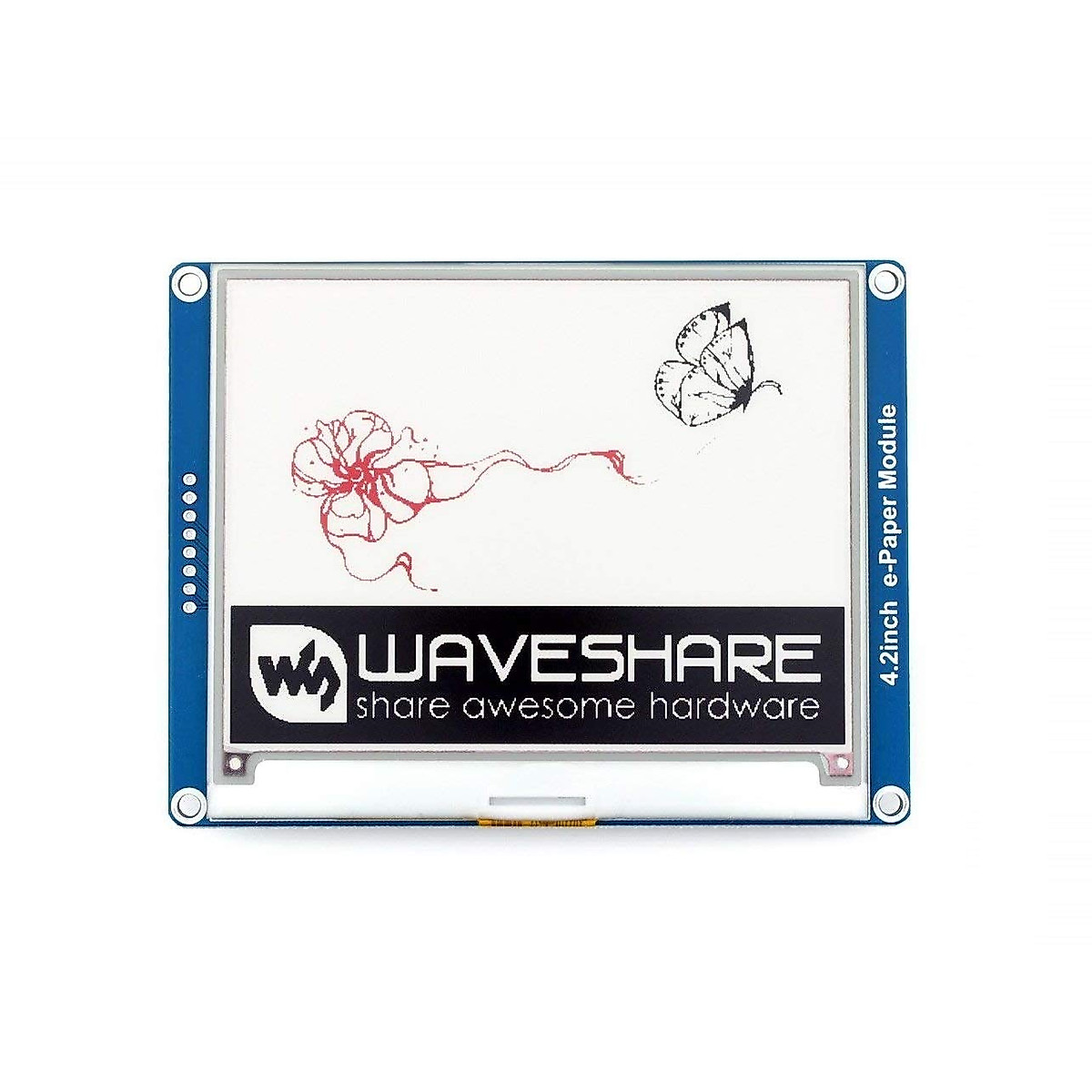 Three Color 4.2inch E-Ink Display Module (B),400x300 Resolution 3.3V/5V Red Black White E-Ink Display Epaper Module for Raspberry Pi/Arduino/STM32 SPI Interface,Support Full Refresh