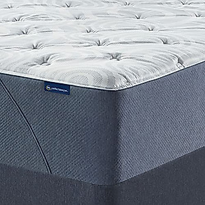 Serta Perfect Sleeper 11 Inch Cal King Gel Memory Foam Hybrid Mattress, Medium, USA Built, 100-Night Trial, CertiPUR-US Certified - Tranquil Wave, White and Light Blue