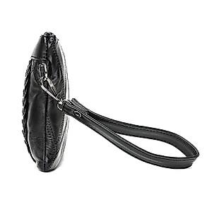 KARRESLY Women's Rivets Studded Shoulder Bag Black Tassel Clutch Bag Cross Body Bags (Black-1-1)