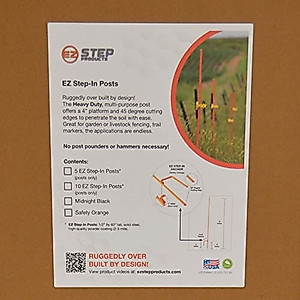 Five-Pack EZ Step-in Posts | Midnight Black or Safety Orange | EZ Step Products (Safety Orange)