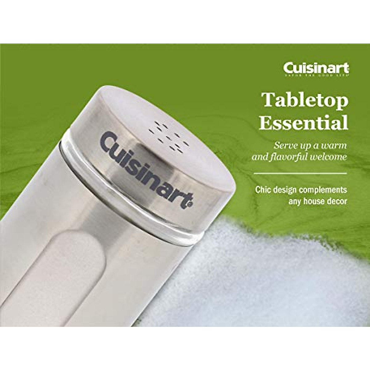 Cuisinart Salt and Pepper Shakers Set, 2.8 ounces - Easy to Fill Glass Salt and Pepper Shakers with Viewing Window - Great for Storing Salt and Pepper, Spices and Seasonings - Black