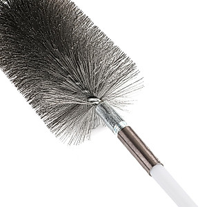 50-inch Long Tent Wood Burning Stove Pipe Cleaning Brush with Stainless Steel Bristles, and Chimney Cleaning Wire Brush with 4 Flexible Rods, 3.5'' Brush Heads