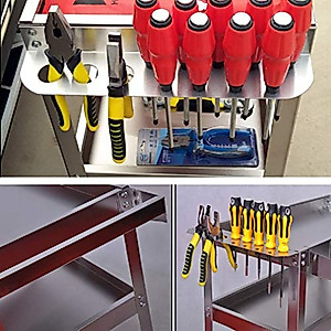 BBIJK Tool Trolley Cart Stainless Steel Multifunction Organizer Silver Service Trolley, Bearing 100KG