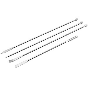 ZZHXSM 1Set of 3 Pcs Scientific Labwares Stainless Steel Double Ended Micro Lab Scoop Spoon Laboratory Equipment Half Rounded and Flat End Spatula Sampler