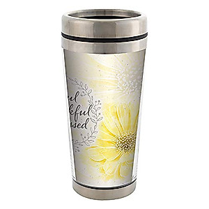 Grateful Thankful Blessed Stainless Steel 16 oz Travel Mug with Lid