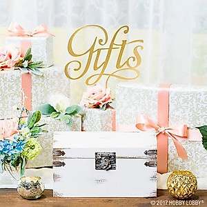 Studio His & Hers Hobby Lobby Antique White Wood Chest Rustic Wedding Card Box