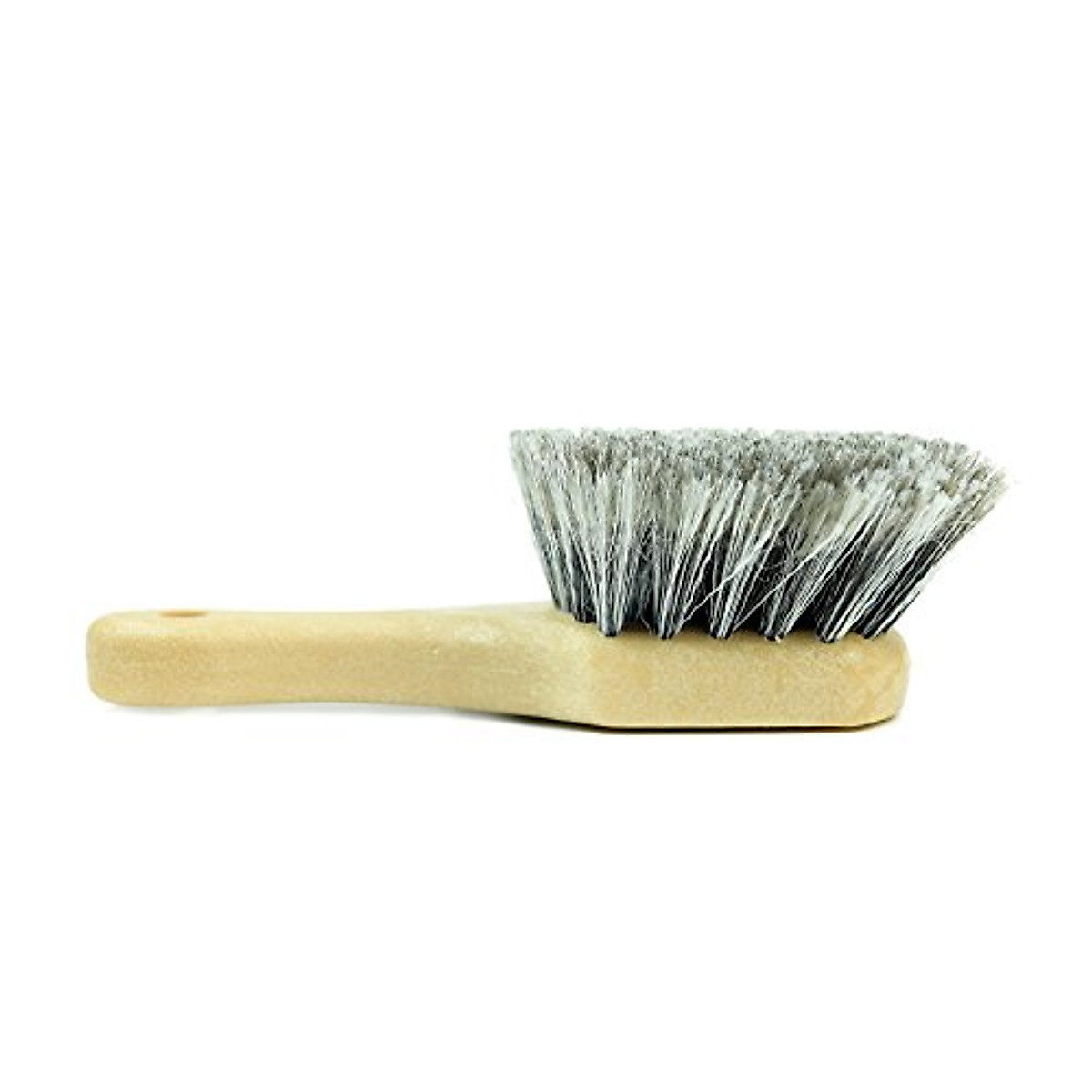 CARCAREZ Short Handle Car Wheel Brush with Soft Bristles, Grey