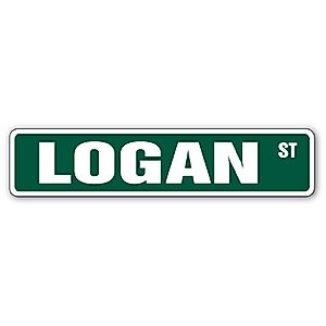 Logan Street Sign Childrens Name Room Sign | Indoor/Outdoor | 30" Wide