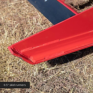 Titan Attachments 84in Skid Steer Grader, Universal Quick Tach, Triple Cutting Edge Box Grader, Push and Pull Road Grader