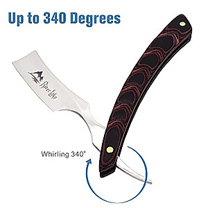 Professional Men's Straight Razor Barber Straight Edge Folding Razor (Red Handle Razor)