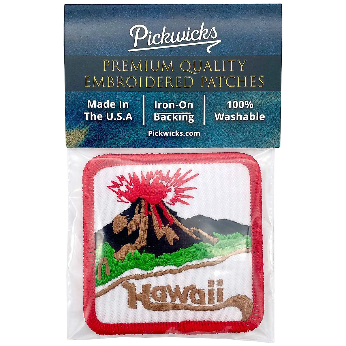Hawaii Volcano Patch w/Iron-On Adhesive - Mauna Loa Kilauea Travel Embroidered Applique