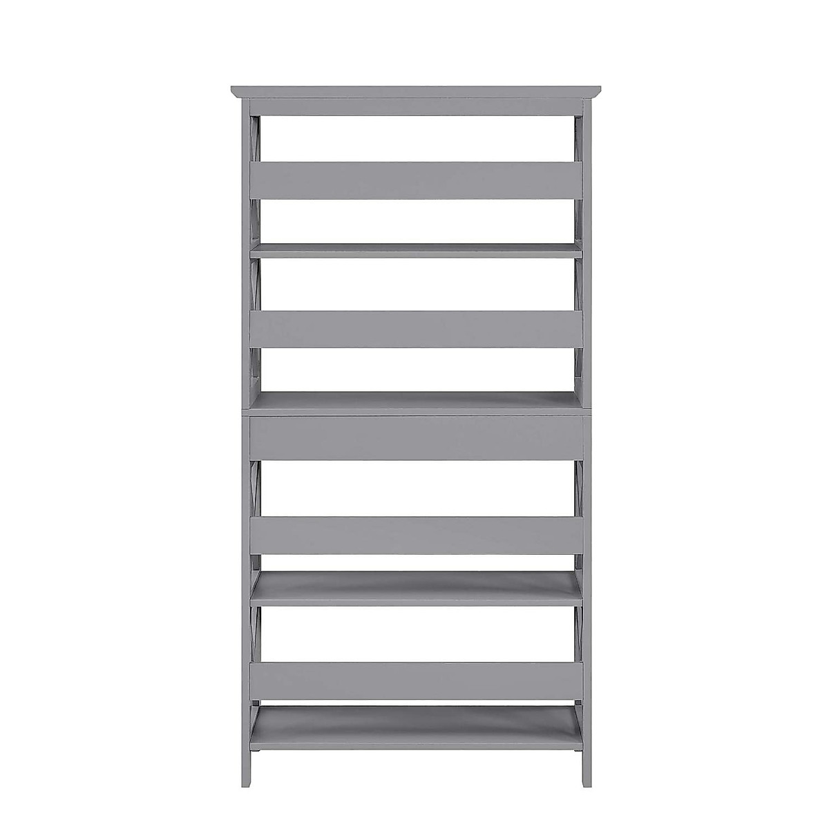 Convenience Concepts Oxford 5 Tier Bookcase with Drawer, Gray
