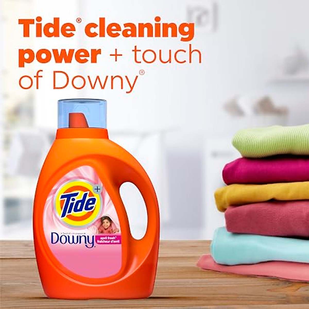 Tide with Downy Laundry Detergent Liquid Soap, High Efficiency (HE), April Fresh Scent, 59 Loads 92 fl oz