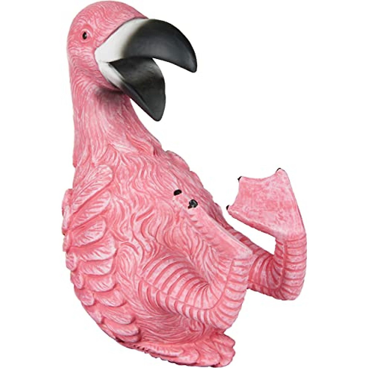 BRUBAKER Wine Bottle Holder Thirsty Flamingo - Polyresin Bottle Decoration - Pink Bird Decorative Figurine Hand Painted Bar Wine Accessory - Funny Wine Gift