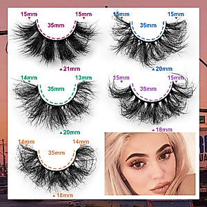 Mink Lashes D Curl Lashes Strips Fluffy False Eyelashes Full Volume Messy Fake Lashes 10 Pairs 5 Styles Mink Lash Pack