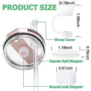 Silicone Spill Proof Stopper for Stanley Cup 1.0 40oz & 30oz, Leak Stoppers Compatible for Stanley Quencher 1.0 Tumbler 40oz, Set of 3