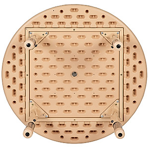 BizChair 33" Round Natural Plastic Height Adjustable Activity Table - School Table for 4