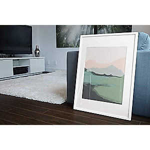 Mountain View, Minimalist Abstract Art, Blue Green Contemporary Wall Art For Home Decor, Modern Boho Art Print Poster, Country Farmhouse Wall Decor 11x14 Inches, Unframed (Mountain View #1)