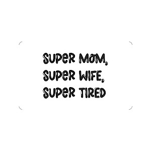susiyo Doormat 30"x18" Super Mom Super Wife Super Tired (4) Non-Slip Indoor Entryway Door Mat (Rubber Backing)