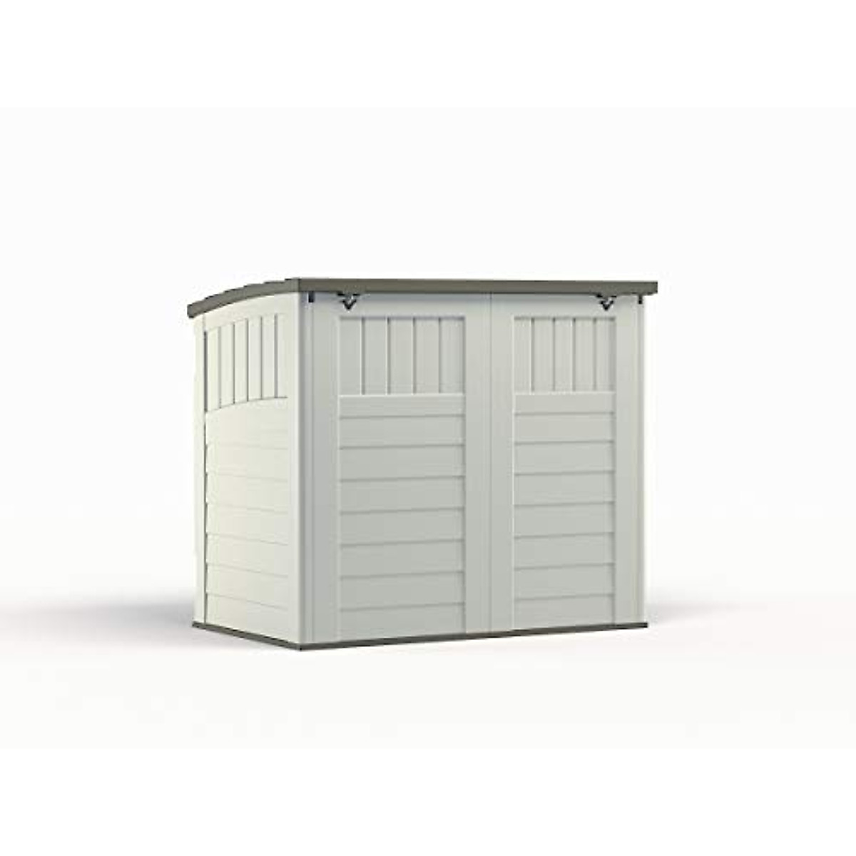 Suncast Horizontal Outdoor Storage Shed for Backyards and Patios 34 Cubic Feet Capacity for Garbage Cans, Tools and Garden Accessories, No Size, Vanilla