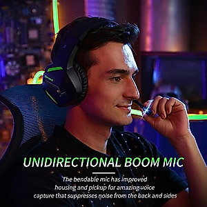 BINNUNE Dual Wireless Gaming Headset for PC PS4 PS5 Playstation 4 5, Bluetooth Gaming Headset with Microphone for Laptop Computer