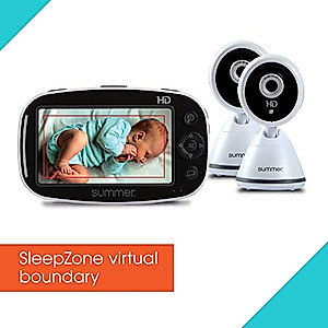Summer Baby Pixel Zoom HD Duo 5.0” Video Baby Monitor (2 Cameras) – High Definition Baby Monitor with Clearer, Nighttime Views, SleepZone Boundary Alerts and Remote Camera Steering