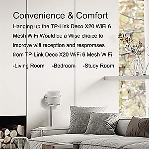 BECEMURU 2 Pack Wall Mount Holder Compatible with TP-Link Deco X20 6 Mesh WiFi System,Deco X60 Mesh WiFi System,Sturdy Transparent Acrylic Brackets,Space Saving,Without Messy Wires