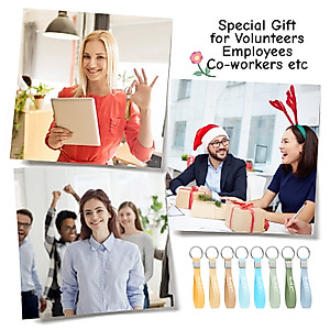 Fumete 100 Pcs Thank You Keychain Gift Appreciation Silicone Keyring Employee(Classic Color)