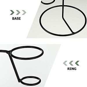 ABOOFAN Iron Ice Cream Cone Holder Stand with Base 3 Holes Sushi Hand Roll Stand Holder Cupcake Stand Baking Rack (Black)