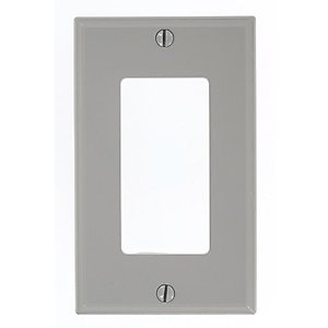 Leviton 80401-NGY 1-Gang Decora/GFCI Device Wallplate, Standard Size, Thermoplastic Nylon, Device Mount, 20 Pack, Gray