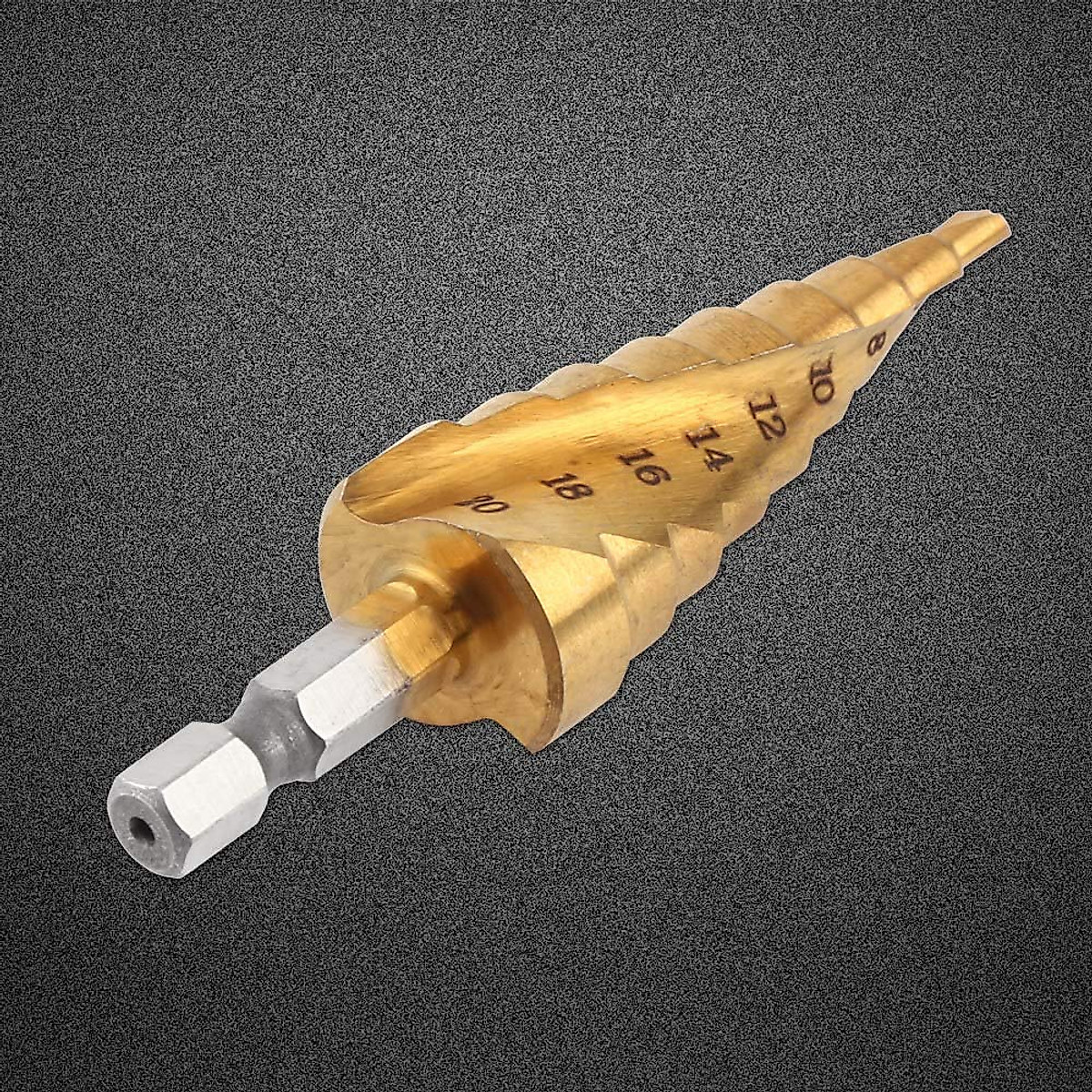 Hilitand Step Drill Bit, High Speed Steel Stepped Cone Drill Bit Coated Spiral Flute Hex Shank 4-20mm