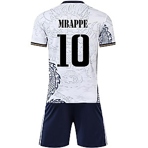 ELTONYA Kids France Soccer Jersey for Boys Youth MBA’ppei #10 World Cup HOM Football Jersey Kit Sports Team Shirt&Shorts Set