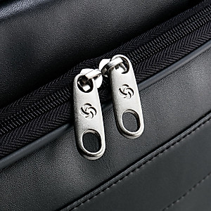 Samsonite Leather Slim Briefcase, Black, 16 Inch