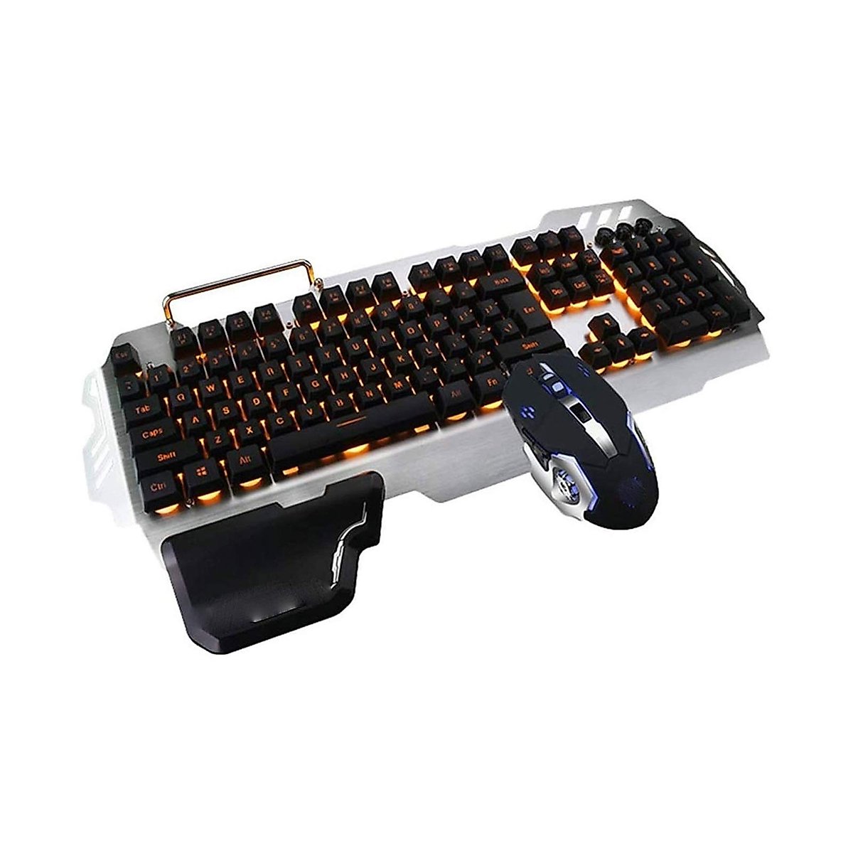 RGB Gaming Keyboard and Backlit Mouse and Het Combo USB Wired Backlit Keyboard LED Gaming Keyboard Mouse Set Het with Microphone for Laptop PC Computer Game and Work