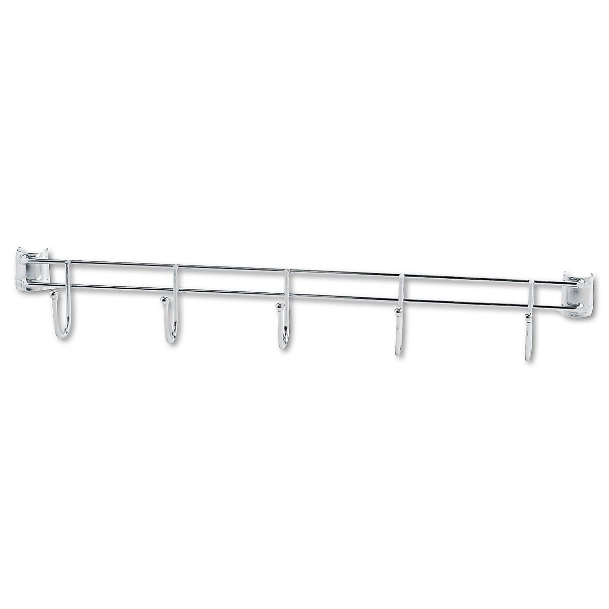 Alera SW59HB424SR Hook Bars for Wire Shelving, Five Hooks, 24-Inch Deep, Silver, 2 Bars/Pack