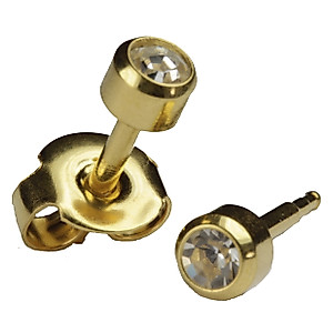 Ear Piercing Earrings 6 Pairs of 4mm 16ga Thick Post Gold Studex Studs Hypoallergenic