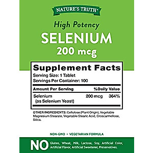 Nature's Truth Selenium 200 mcg Supplements, 100 Count