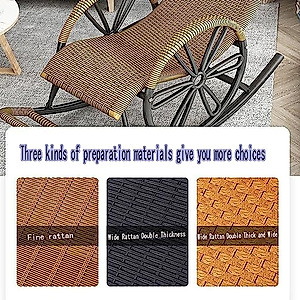 Rocking Chair Nursery,Purely Hand Woven Wicker Rocking Chair,Ergonomic Rocking Chairs for Outside,Suitable for Patio, Garden,Backyard,Porch,Outdoor