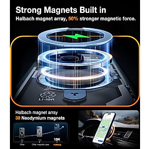 TORRAS Magnetic Ostand for iPhone 14 Pro Max Case [Compatible with Magsafe] with Stand, [Military Grade Drop Protection] Shockproof Translucent Back Slim Protective Phone Case (2022), Blue