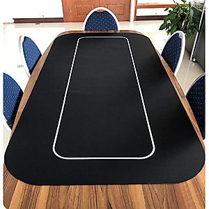 Yuanhe 70" x 35" Portable Rectangle Sure Stick Rubber Foam Poker Table Top Layout Poker Mat (Black)