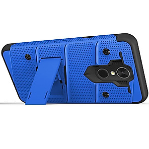 ZIZO Bolt Series LG Stylo 4 Case Military Grade Drop Tested with Tempered Glass Screen Protector, Holster, Kickstand Blue Black