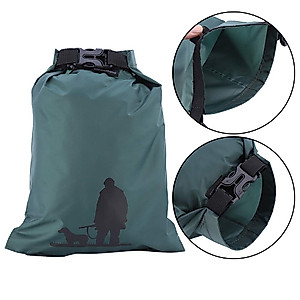 Camping Equipment Storage Dry Bags, Waterproof Bag Storage, 3pcs Foldable Green Dry Bag Storage for Sailing Hiking Rafting Kayaking