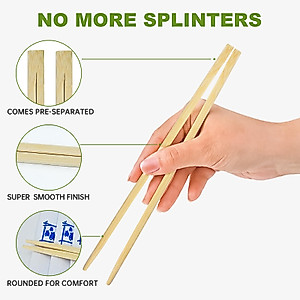 SSHAN Bamboo Chopsticks Disposable - Individually Wrapped Disposable Chop Sticks, Solid No Splinter Japanese Chopsticks (90 pairs)