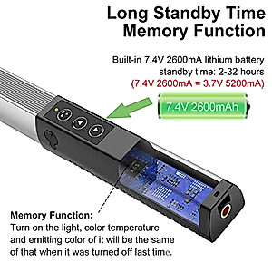 2 Pack RGB LED Video Light Wand Stick, LUXCEO Photography Studio Lighting Kits with 29" to 81" Tripod & Remote Control, Dimmable Photography Light Wand 36 Colors 3000K-6000K