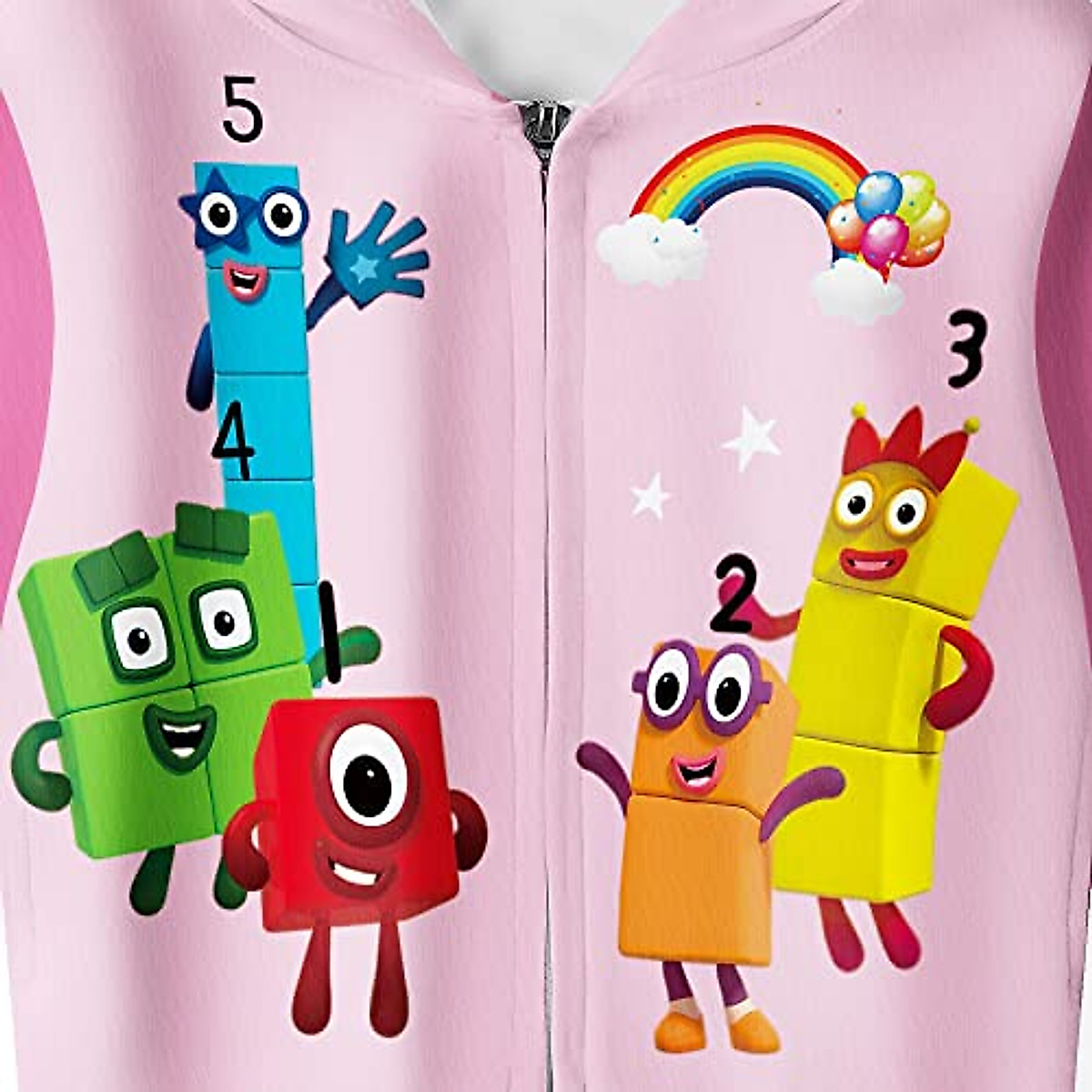 Difforever Girls Numbers Cartoons Zip-up Hoodie Kids Boys Cartoon Sweatshirt Long Sleeve Jacket Coat Daily Causal Wear for 4-8 Years