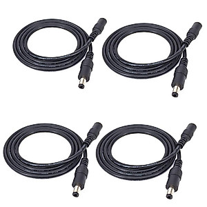 4pcs/pack1m/3.28ft Black 5.5mm x 2.5mm DC Plug Extension Cable DC Extension Cable Cord with Male to Female 5.5mm x 2.5mm Connectors DC Power 12V 5.5mm x 2.5mm Barrel Male Plug Connector