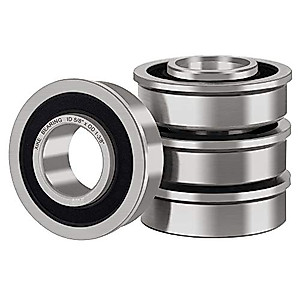 XiKe 4 Pack Lawn Mower Wheel Bearing Replacement for JD AM118315, AM35443, Stens 215-038, 215-061, Oregon 45-047, MTD 741-0141 ＆ Ariens 0546200, Snapper 1-2390, 1-5474, 1-0953 Etc - Flanged Bearing