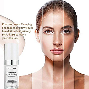 Avashine Color Changing Foundation, All-Day Flawless Foundation Makeup, Foundation Cream, Liquid Foundation,30ml, SPF 15, Lightweight,Fragrance-Free, Warm Skin Tone